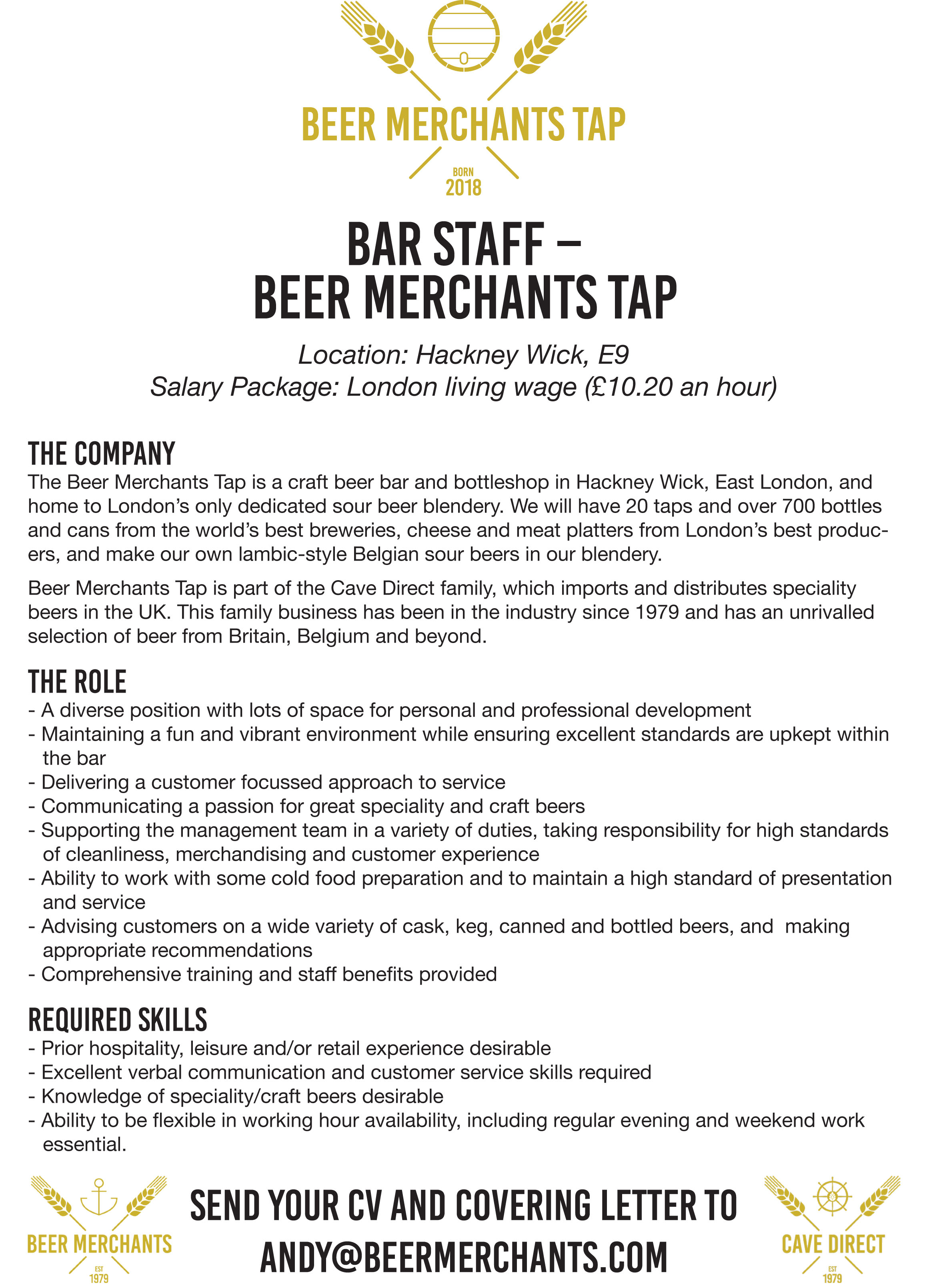 The Beer Merchants Tap is hiring!